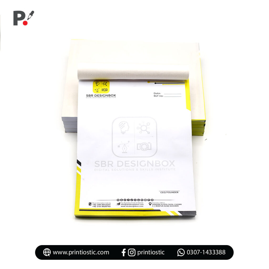 Custom letter pad design Pakistan